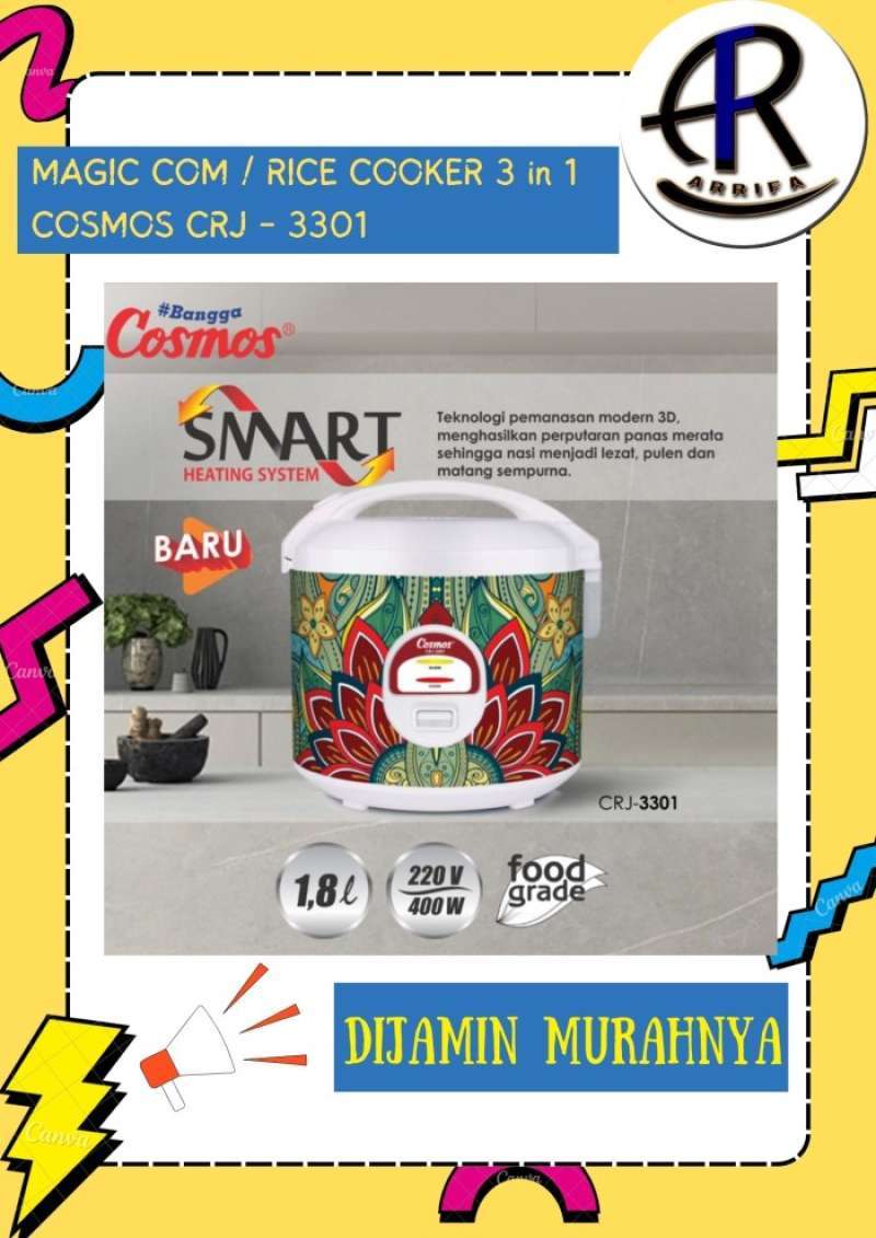 Promo Original Cosmos Magic Com Rice Cooker 3 In 1 Ukuran 1,8 Ltr - Crj ...