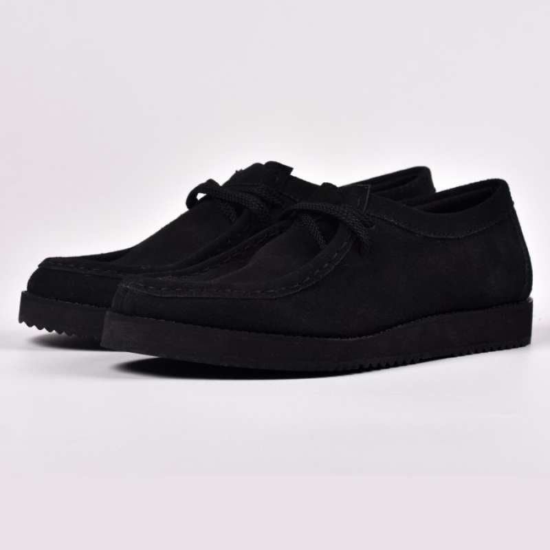 Jual Sepatu Pria Wanita Wallabee Suede Kulit Sapi 37-43 - Hitam, 39 ...