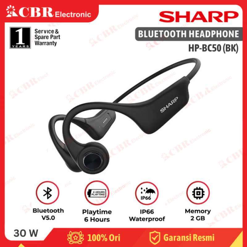 Jual Sharp Bone Conduction Earphone Bluetooth Hp-bc50 (bk) Di Seller ...