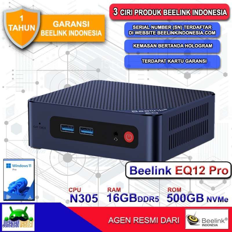 Promo Beelink Eq12 Intel N305 16/500gb Nvme Wifi6 4k Hdmi Windows 11 ...