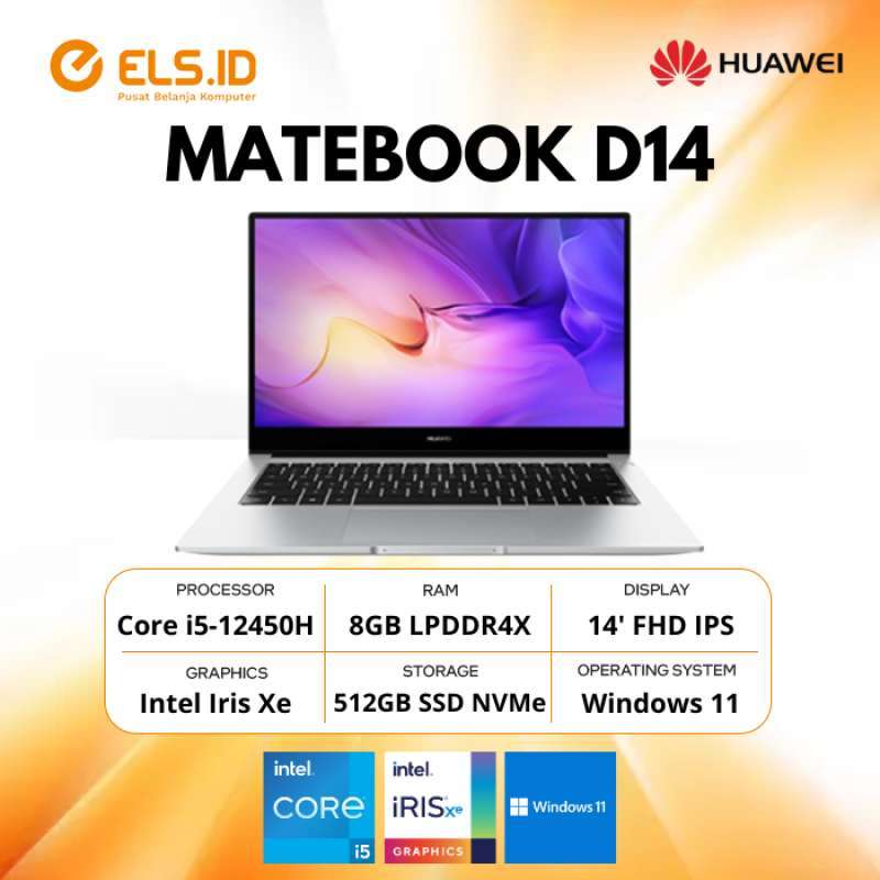Promo Huawei Matebook D14 Intel Core I5-12450h 8gb Ssd 512gb Irisxe 14 ...