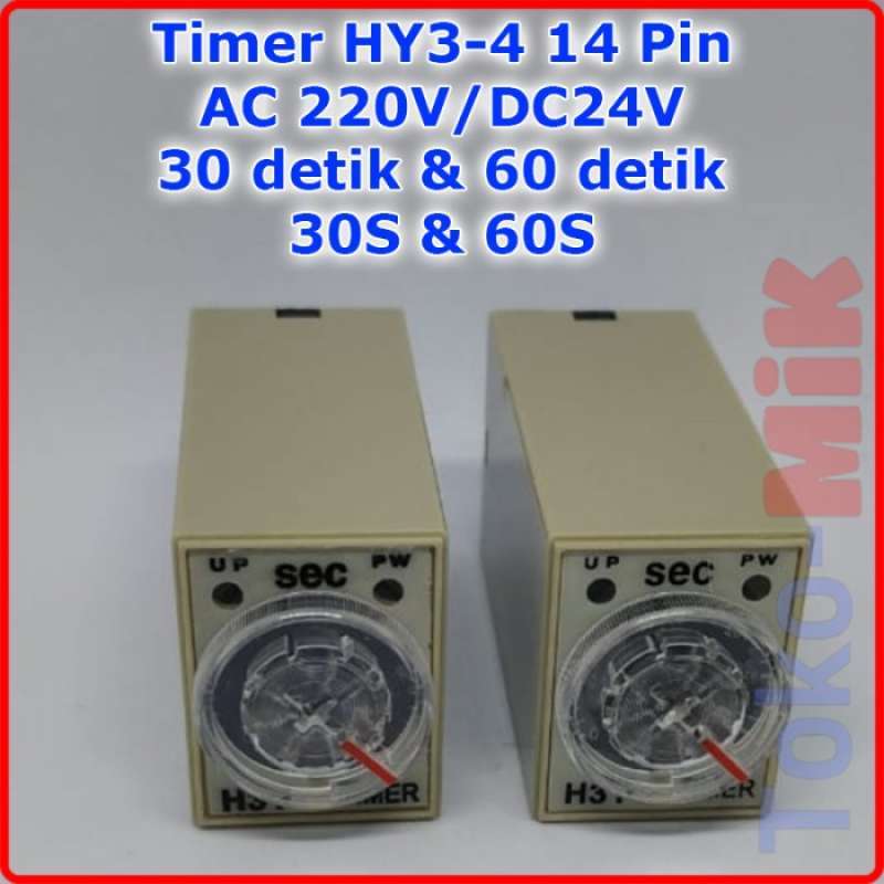 Promo Timer H3y-4 H3y 14 Pin 30 & 60 Detik 30s 60s Delay Timer Dual Relay Diskon 9% Di Seller ...