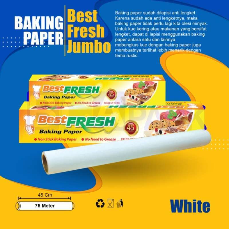 Promo Baking Paper -kertas Baking Best Fresh 45 Cm X 75 Meter-best ...