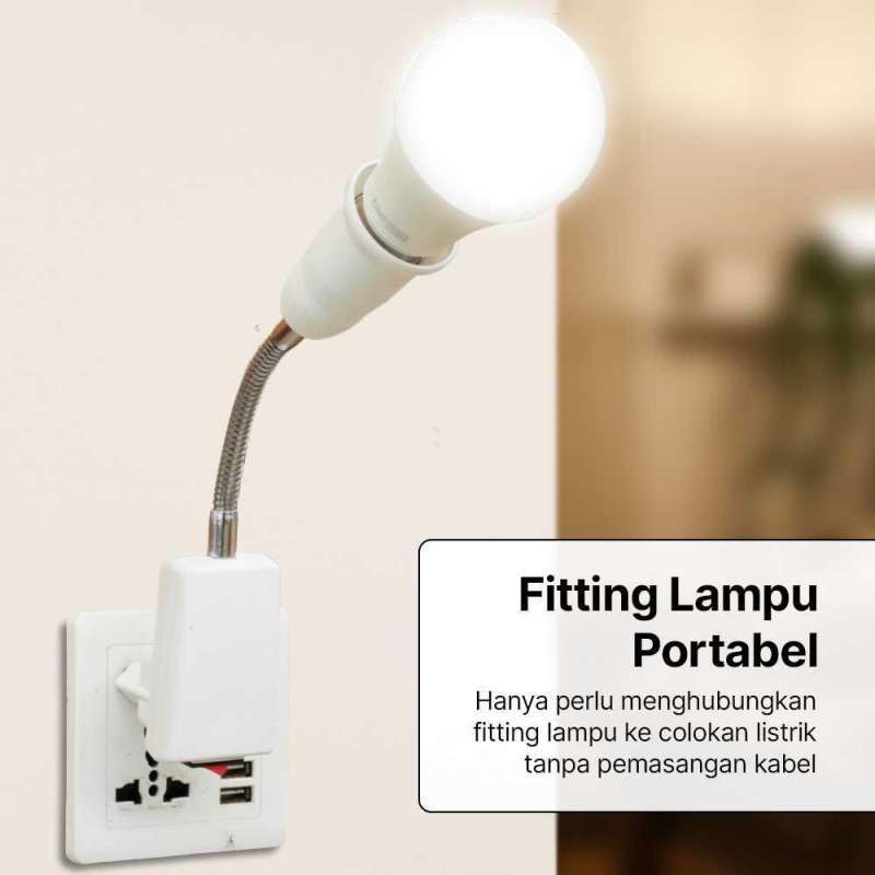 Jual Ming&ben Fitting Lampu Bohlam Adjustable Eu Plug 240v E27 With ...