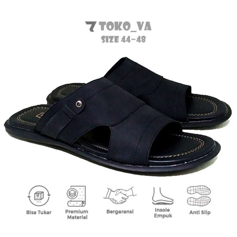 Promo Wolfs Over Jumbo - Nomor 44 45 46 47 48 - Sandal Casual Kulit Sapi Asli Pria Ukuran Besar ...