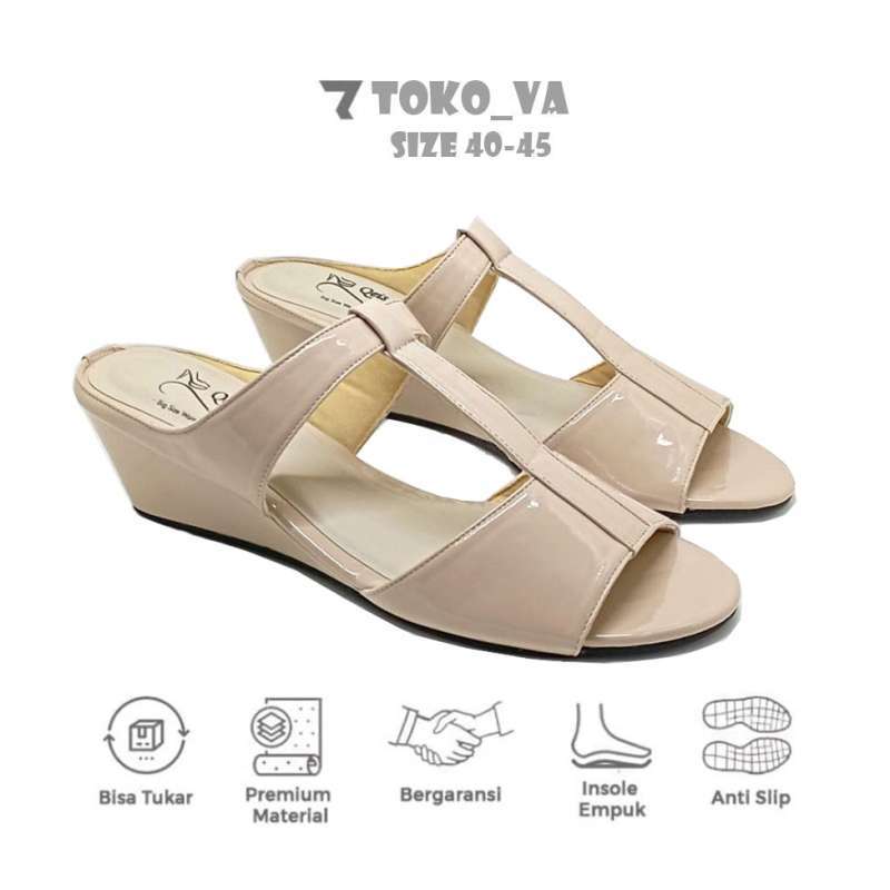 Promo Wolfs Wedges - No / Sandal Formal Wanita Ukuran Jumbo Besar / Sendal Wedes Pesta Kondangan ...