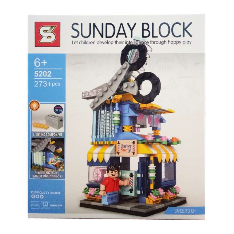 Promo Sy 5202 - 5207 Sunday Block Shop Series / Mainan Balok Susun Series - Sy 5202 Barbaer Shop ...