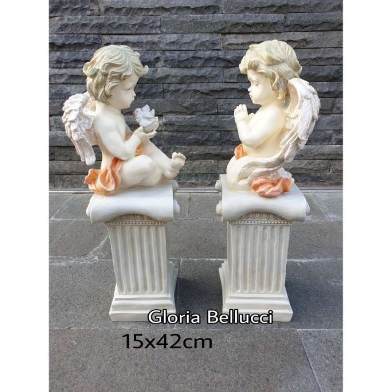 Promo Patung Pajangan Angel Pilar Jumbo Malaikat Doa Burung Makam Sale ...