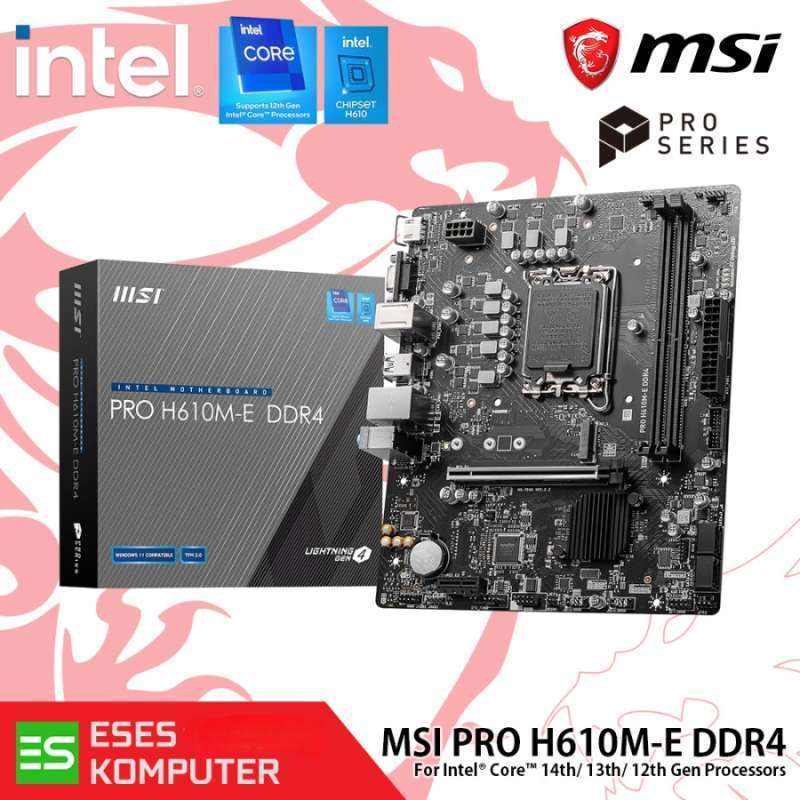 Jual Msi Pro H610m-e Ddr4 Matx Intel Lga1700 Motherboard Di Seller Eses Komputer Official Store ...