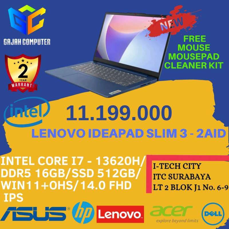 Jual Lenovo Ideapad Slim Aid Di Seller Gajah Computer Kapasan Kota Surabaya Blibli
