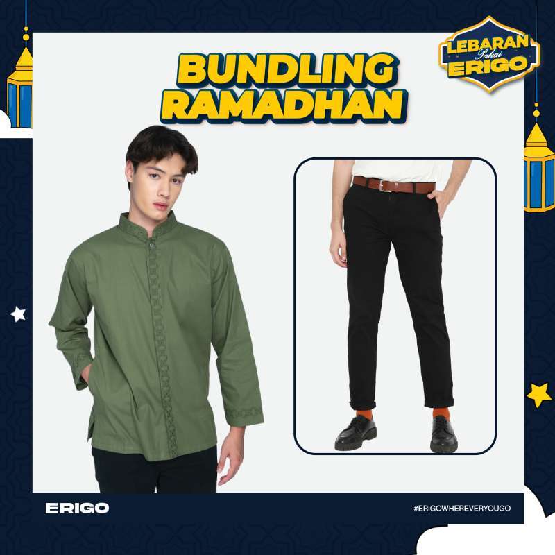 Jual Erigo Chino Pants & Koko Long Bundling A | Chino Sirius Black ...