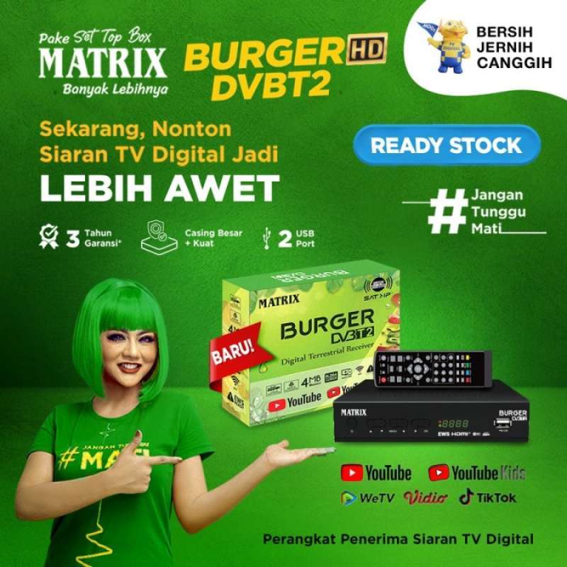 Promo Set Top Box Matrix Burger Hijau / Stb Dvb T2 Hd / Set Box Tv Digital - Matrix.hijau Diskon ...
