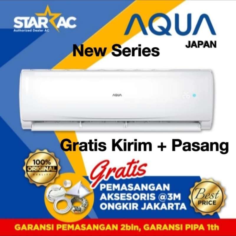 Promo Ac Aqua 1/2pk Aqa-kcr5anp 1/2 Pk Standar + Pasang - Pipa Ac 0.6mm ...
