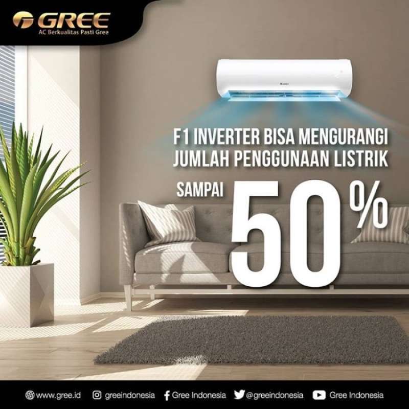 Promo Gree Ac Split Inverter 1.5 Pk Gwc-12f1 Termasuk Pasang Diskon 2% ...