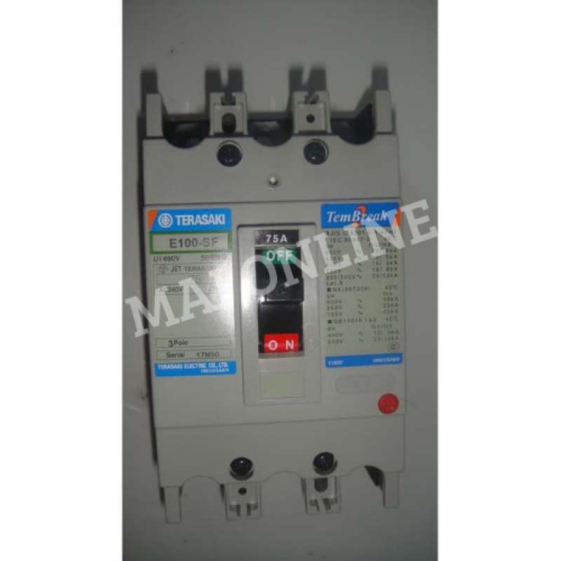 Promo Mcb Mccb 3p 75a E100sf 75 A Terasaki Jepang Schneider Abb Chint Diskon 50% Di Seller ...