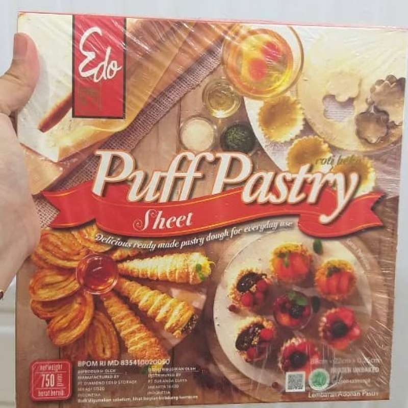 Jual Edo Danish Puff Pastry Sheet 350 750 Gram Frozen Unbaked Mini ...