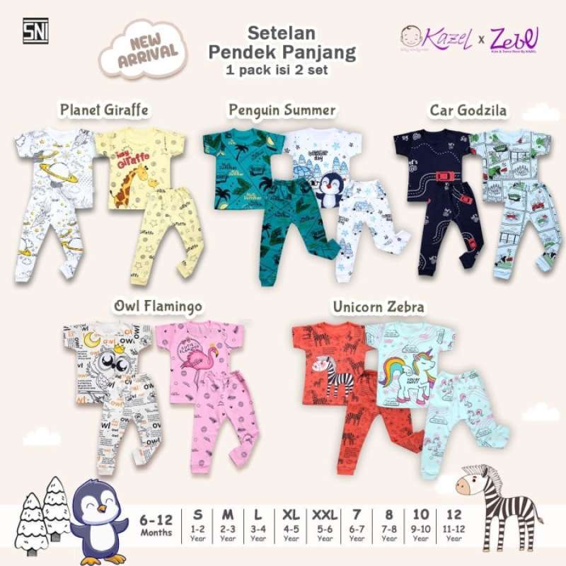 Promo Kazel X Zebe Setelan Tangan Pendek-celana Panjang (isi 2pc) Diskon 23% Di Seller Makluma ...