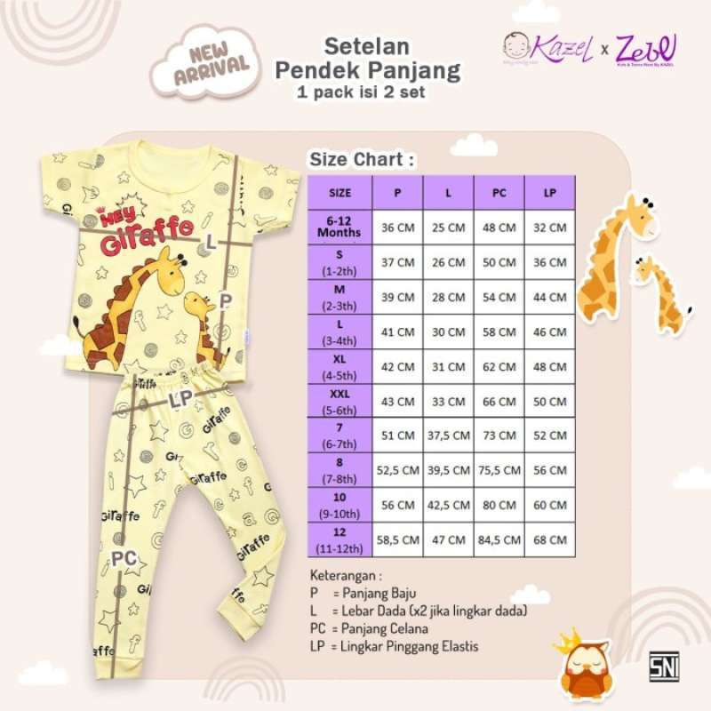 Promo Kazel X Zebe Setelan Tangan Pendek-celana Panjang (isi 2pc) Diskon 23% Di Seller Makluma ...
