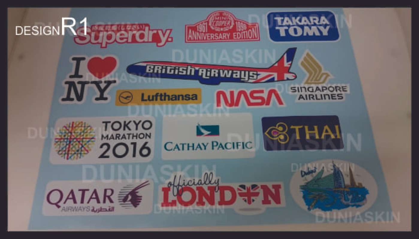 Promo Travel Label / Sticker Koper Rimowa Design R1 Airlines Mixed Logo ...