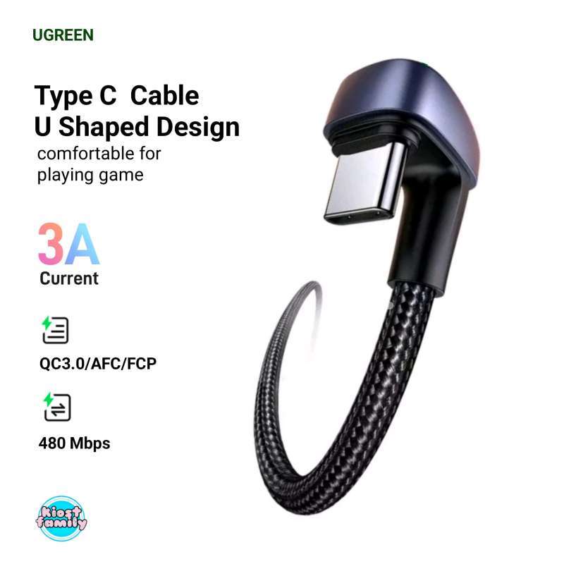 Jual Ugreen Kabel Usb 2.0 To Usb Type C U Shaped Design Fast Charging 3a Transfer Data 480 Mbps ...
