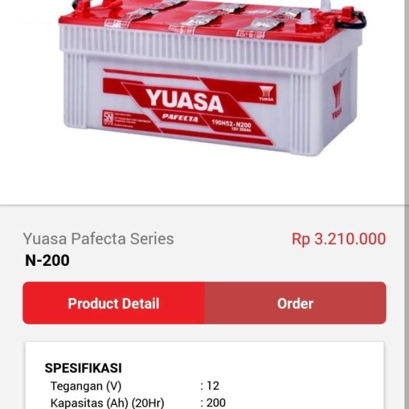 Promo Accu Aki N200 Yuasa 12v 200ah Diskon 33% Di Seller Toko Imang ...