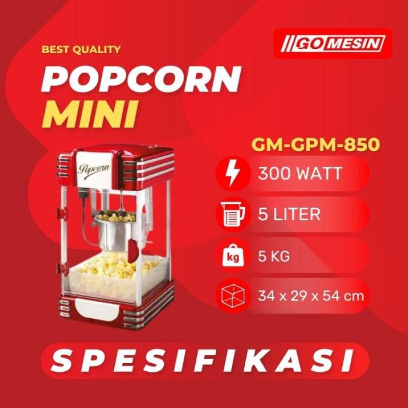 Promo Mesin Popcorn Mini Gomesin Gpm-850 Mesin Pembuat Popcorn Terbaik ...