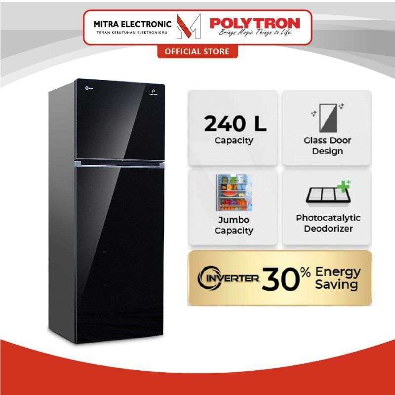 Promo Polytron Kulkas 2 Pintu 240 Liter Prw 25vx Belleza Jumbo Inverter ...