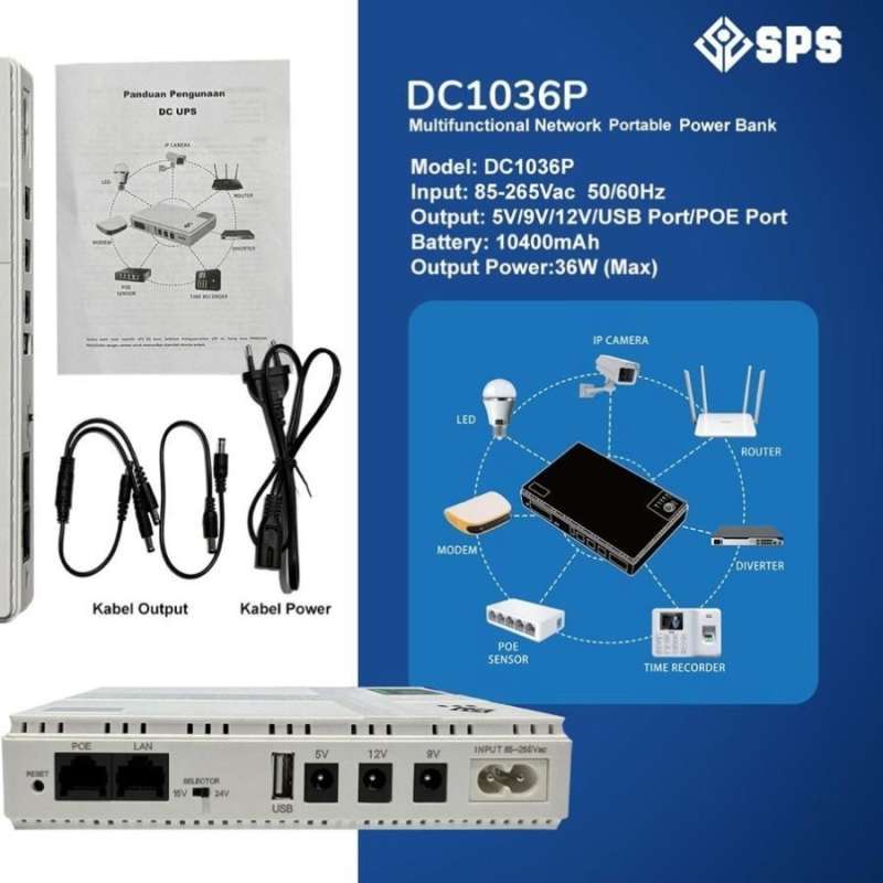 Jual Sps Dc 1036p Dc1036p Mini Dc Ups Portable Backup Router I Modem I ...