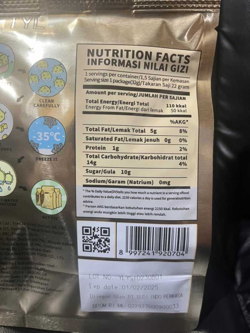 Jual Tyl Ursnacks Freeze Dried Durian / Snack Buah Kering Rasa Durian ...