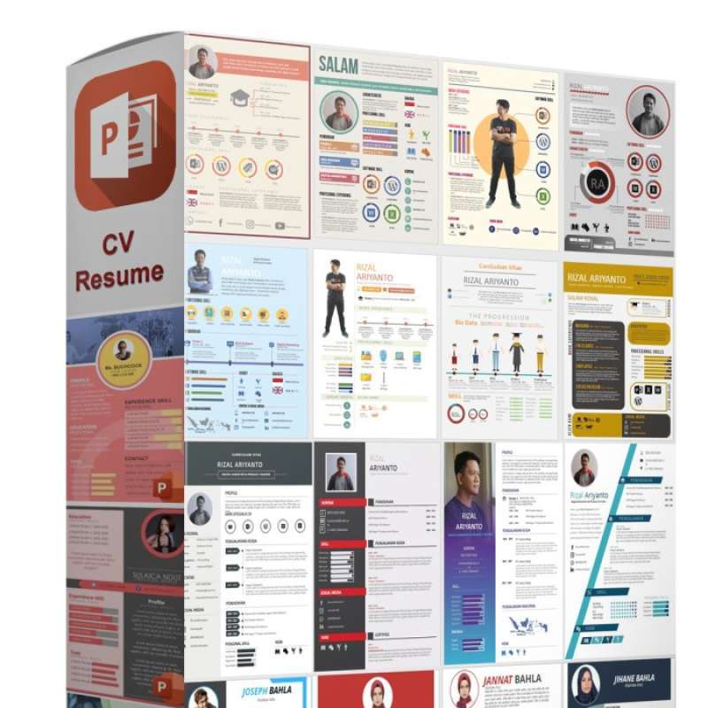 Promo Template Desain Resume | Cv Curriculum Vitae Format Power Point ...