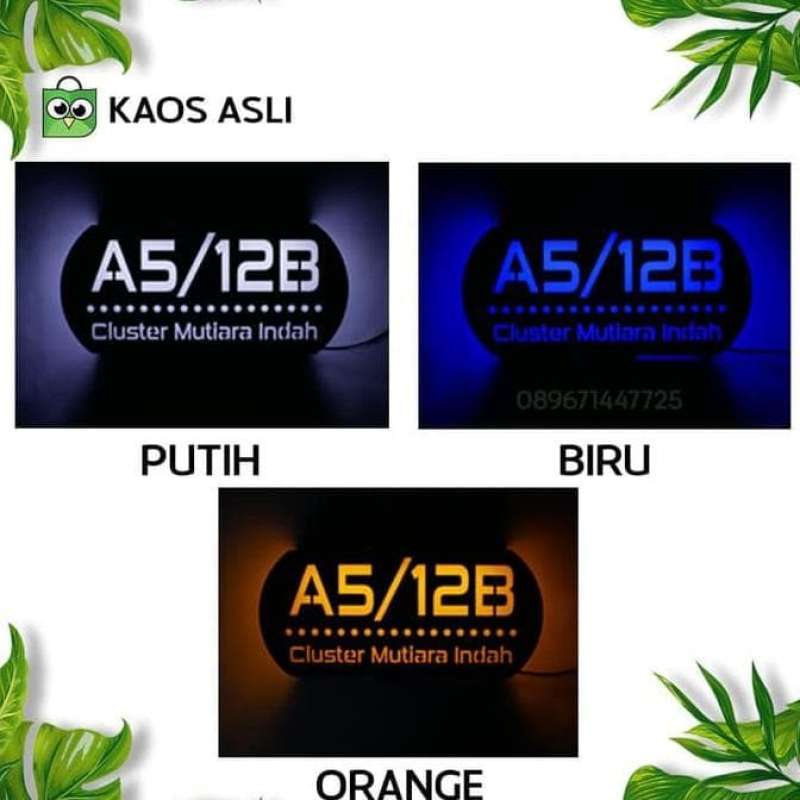 Promo Papan Nomor Rumah Lampu Led Acrylic Hiasan Teras Rumah Akrilik ...