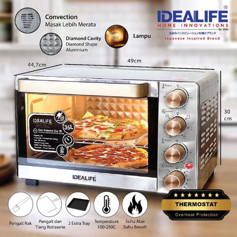 Promo Oven Listrik Pemanggang Grill Kue Low Watt Idealife Il335 Baru ...