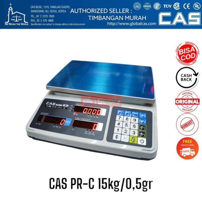 Promo Counting Scale Cas Prc 15kg / 0,5gr Timbangan Itung Baut, Kancing ...