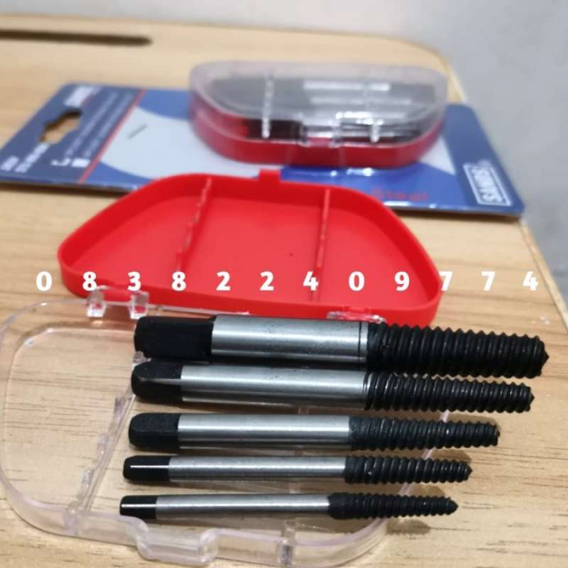 Promo Alat Pembuka Baut Rusak- Pipa Patah Screw Extractor Set 5 Pcs ...