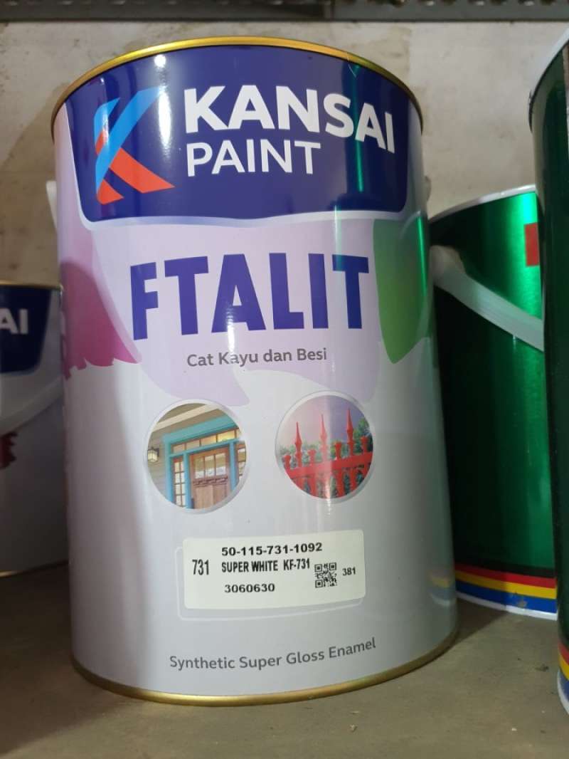 Promo Ftalit Kansai 5 Kg 5kg Cat Kayu Besi Minyak Synthetic Hitam Putih ...