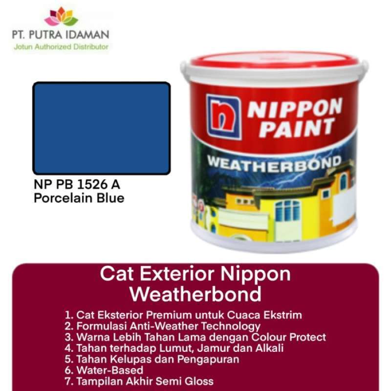 Promo Paint Weatherbond Eksterior 2.5 Liter - Porcelain Blue Pb 1526a ...