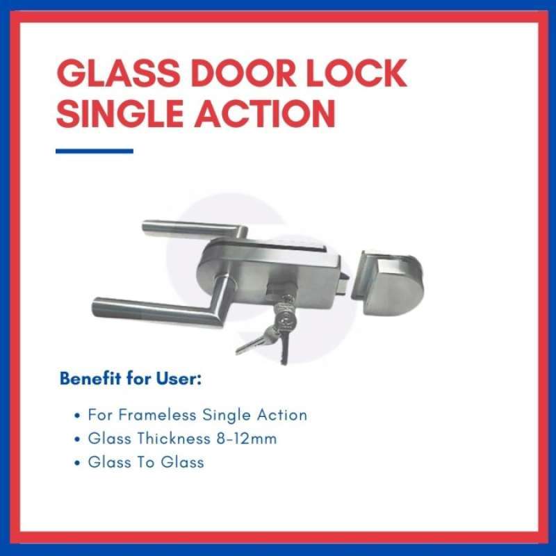 Promo Glass Door Lock Lever Handle Handel Pintu Kaca Frameless Diskon ...