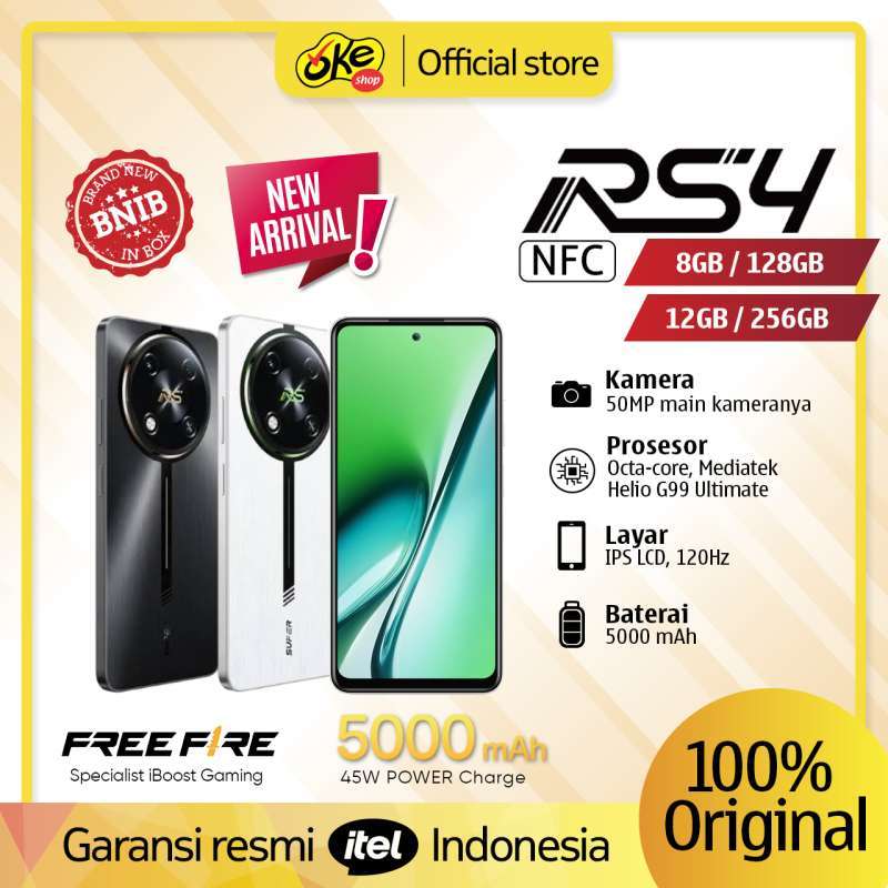 Promo Itel Rs4 12/256gb 8/128gb Garansi Resmi Itel Indonesia - 128gb ...