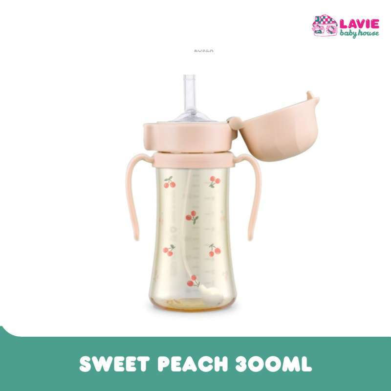 Jual Grosmimi Ppsu Cherrish Weighted Straw Cup Sweet Peach 200 & 300ml, Ukuran 300ml Di Seller ...