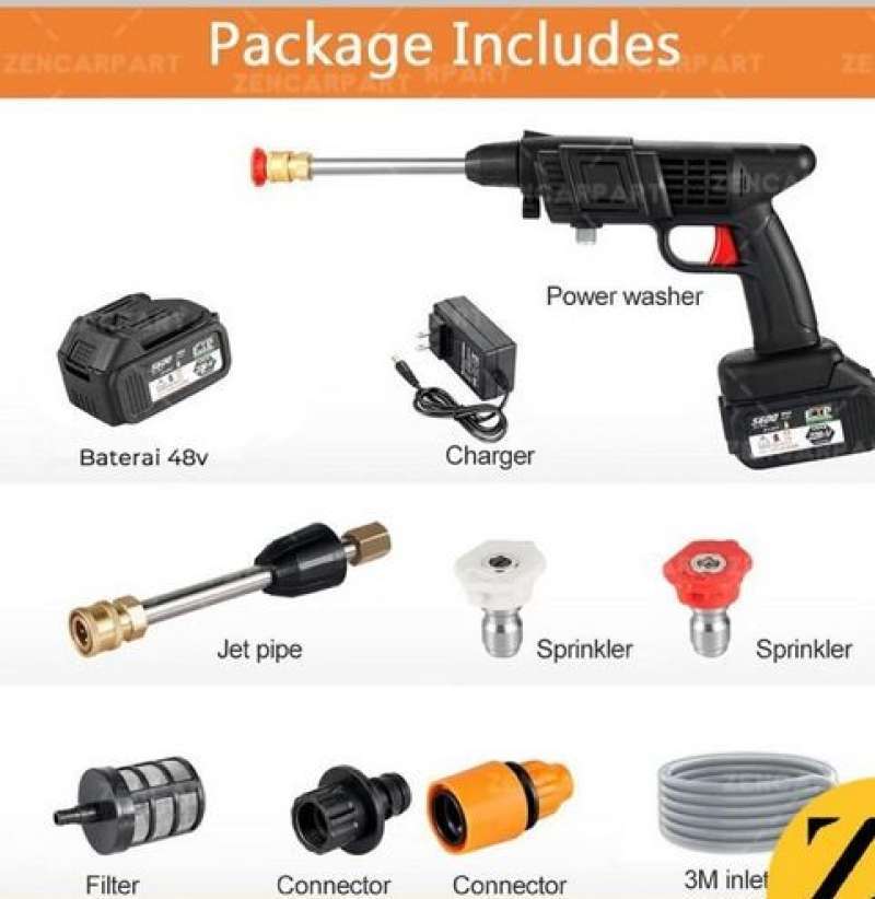 Promo Alat Cuci Mobil Set Jet Washer Cordless Water Spray Gun High ...