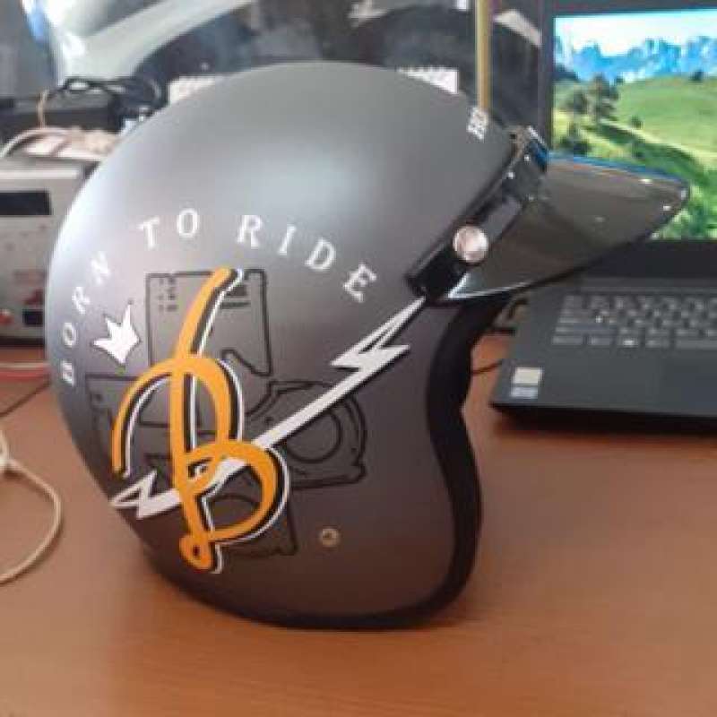 Jual Honda Ori Born To Ride Btr Sni Half Face Helmet Helm Beat Street ...