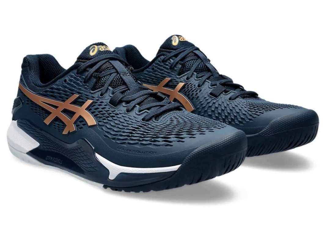 Jual Sepatu Tenis Asics Gel Resolution 9 French Blue Pure Gold/tennis ...