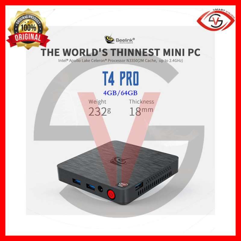 Promo Beelink T4 Mini Pc Intel Celeron N3350 4/64gb Dual 4k Windows 10 ...