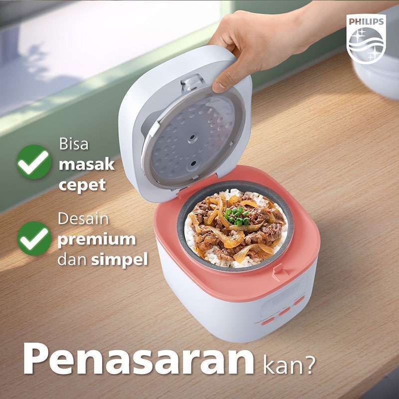 Promo Philips Mini Rice Cooker Seri 3000 0.54 L - Hd3064/33 Basic Putih ...