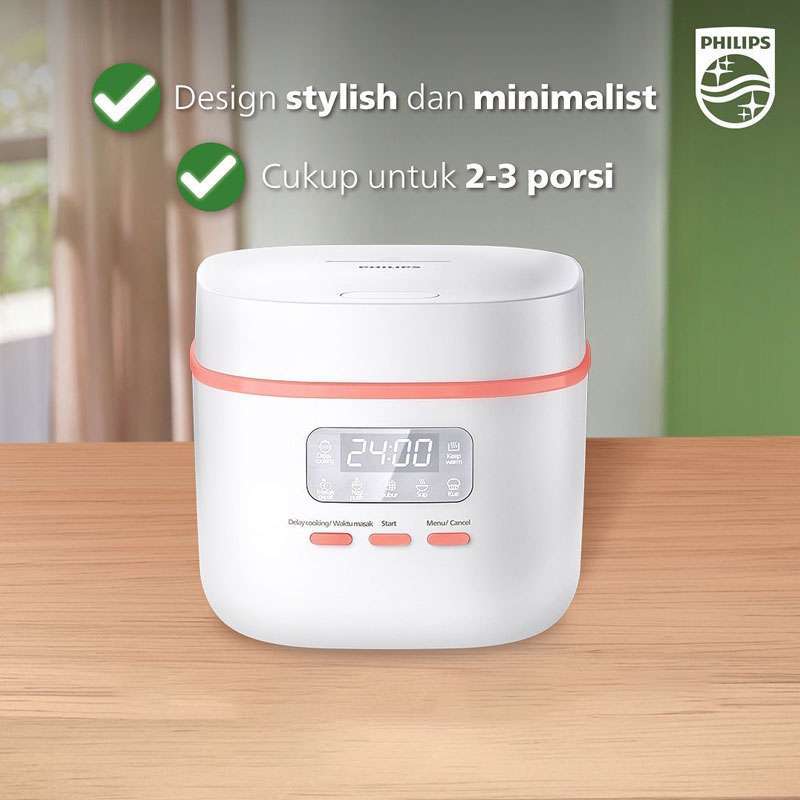 Promo Philips Mini Rice Cooker Seri 3000 0.54 L - Hd3064/33 Basic Putih ...