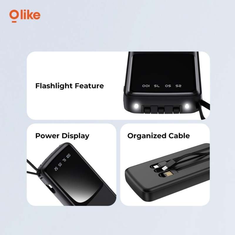 Promo Olike P103 Powerbank 10000mah 2.1a Kabel 4in1 - Garansi Resmi 1 ...