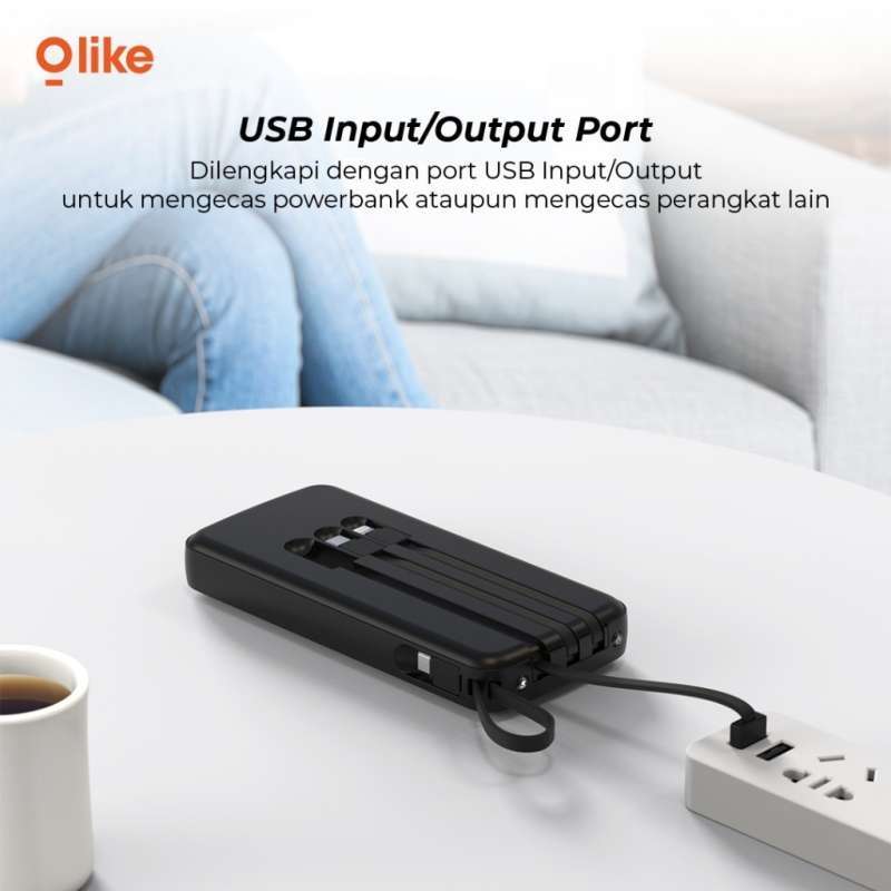 Promo Olike P103 Powerbank 10000mah 2.1a Kabel 4in1 - Garansi Resmi 1 ...