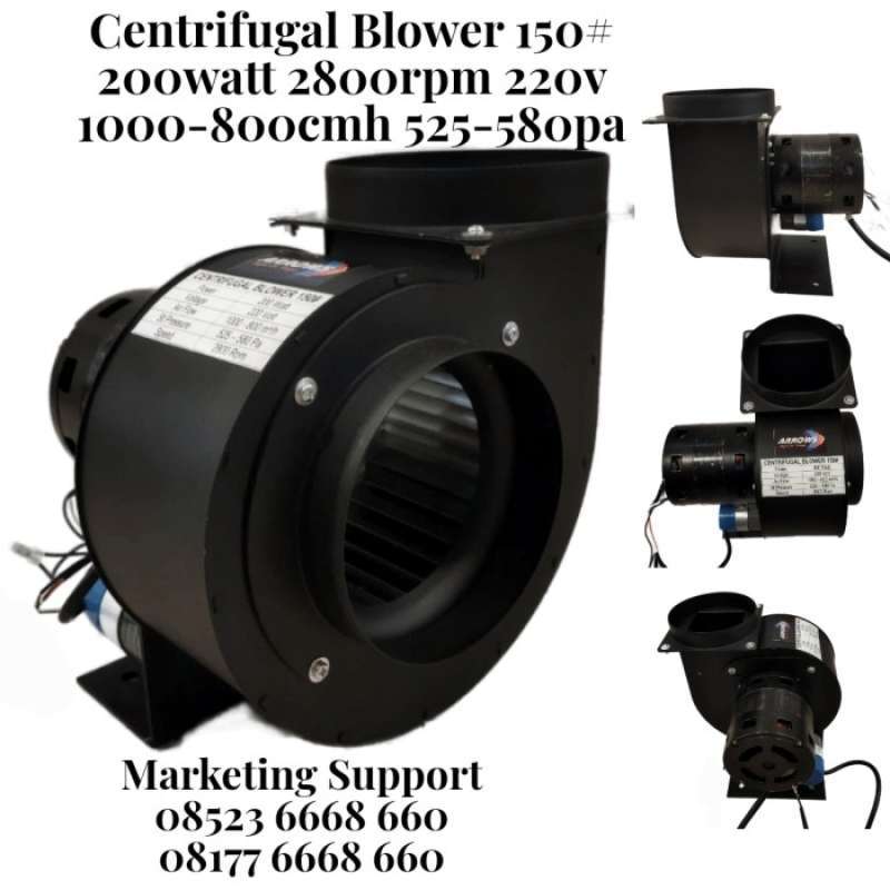 Promo Centrifugal Blower 5 Inch Mini De150# Arrows 200watt 2800rpm 220v ...