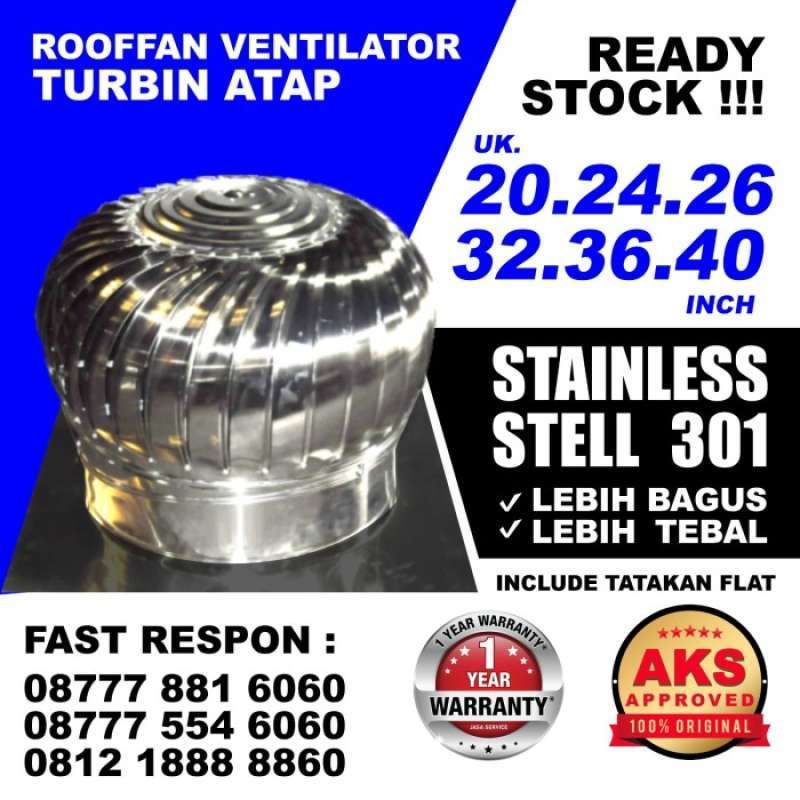Promo Kipas Turbin / Roof Fan Turbine Ventilator Atap / Pabrik - Ft24ra ...