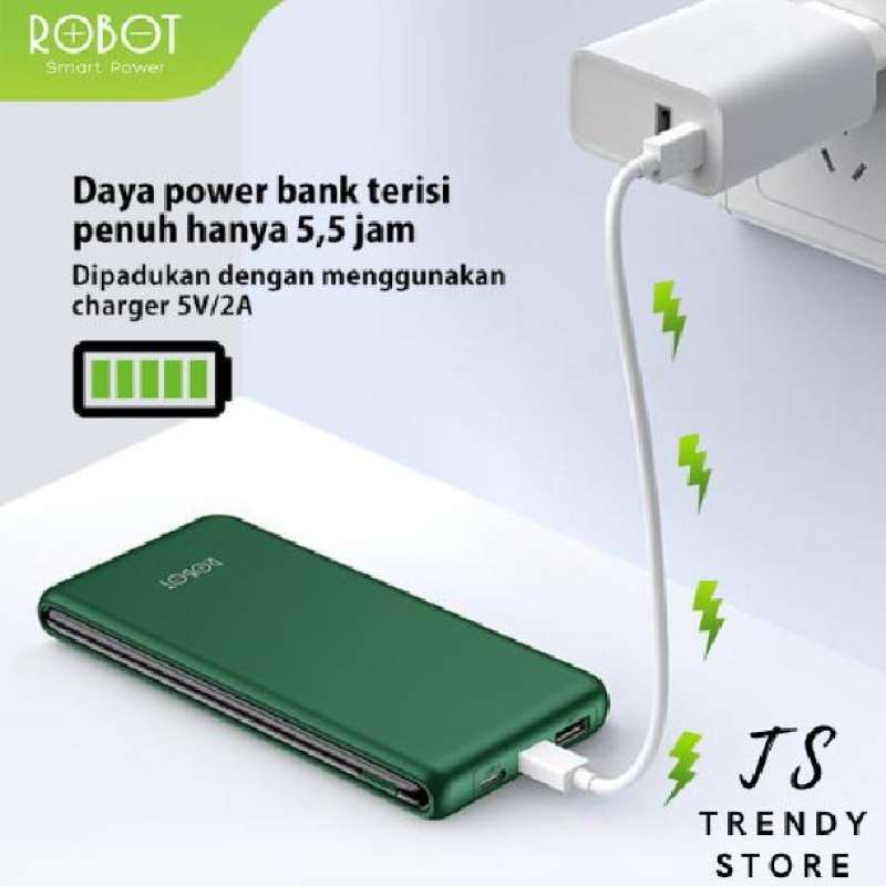 Jual Robot Rt180 Power Bank 10000mah Dual Input Micro Usb & Type C ...